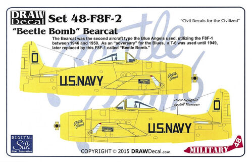 Draw Decal 48-F8F-02 Grumman F8F-1 Bearcat - Blue Angels "Beetle Bomb"