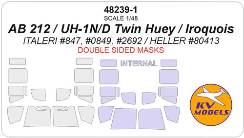 KV Models 48239-1 AB 212 / UH-1N/D Twin Huey / Iroquois (Double-Sided)