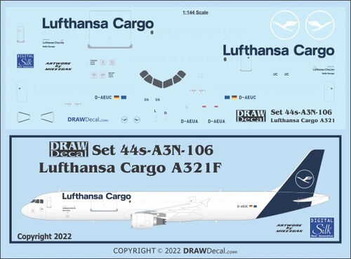 Draw Decal 44-A3N-106 Airbus A321F - Lufthansa Cargo