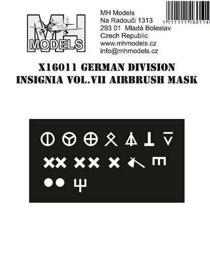 MH Models X16011 German Division Insignia Volume VII - Airbrush Mask