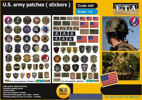 ETA DIORAMA ACCESSORIES 460 US Army Patches - stickers