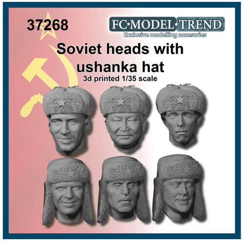 FC ModelTrend 37268 Soviet WWII Soldier Heads with Ushanka (3D-printed)