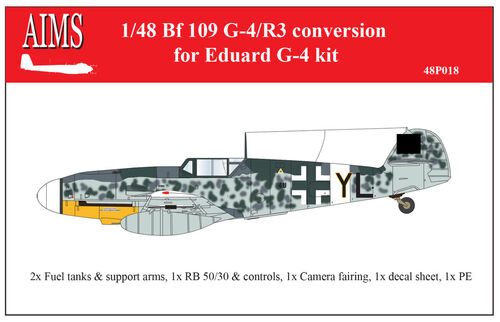 Aims 48P018 Messerschmitt Bf-109 G-4/R3 - Conversion Set (designed to be used with Eduard Bf-109 G-4 kits)