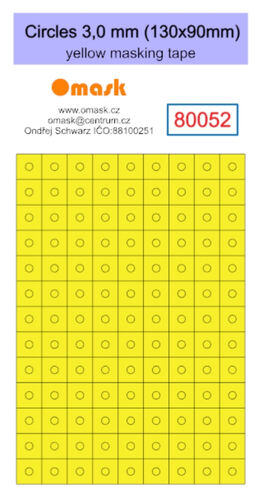 Omask 80052 Circles 3,0 mm (130 x 90 mm) Yellow Masking tape