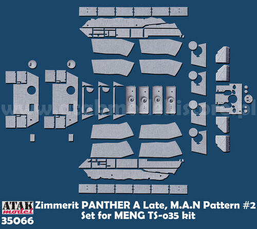 Atak Model 35066 Zimmerit Panther A Late Production - MAN Pattern 2 (for Meng TS-035 kit)