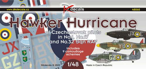 DKdecals 48060 Hawker Hurricane Of Czechoslovak Pilots In No.1, No.17 and No.32 Sqn RAF