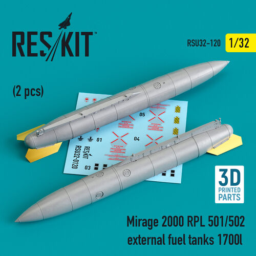 RES/KIT U32-0120 Mirage 2000 RPL 501/502 External Fuel Tanks 1700lt (2 pcs