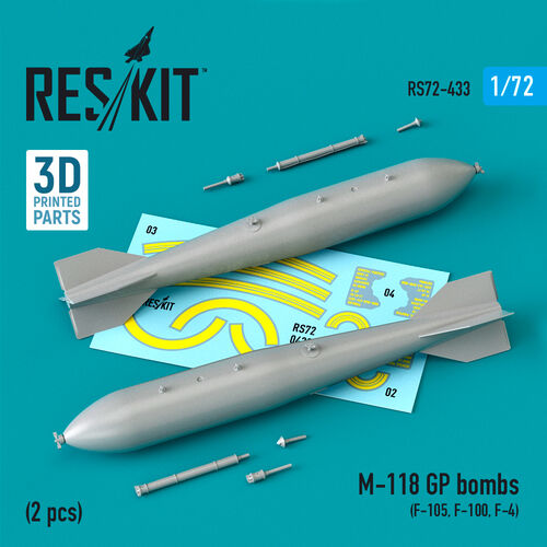 RES/KIT 72-0433 M-118 GP Bombs (2 pcs) (F-105, F-100, F-4)
