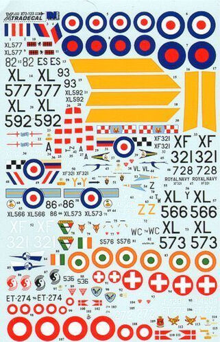 Xtradecal 72123 Hawker Hunter T.7 Two Seaters (20 schemes)