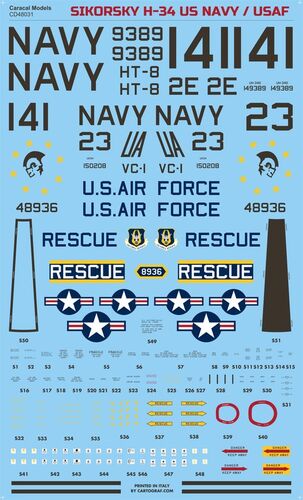 Caracal Models 48031 Sikorsky H-34 Markings