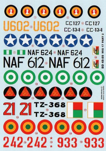 Berna Decals 48089 African Air Forces Mikoyan MiG-17 Part 2