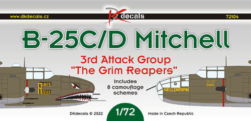 DKdecals 72104 B-25 C/D Mitchell 3rd AG The Grim Reapers
