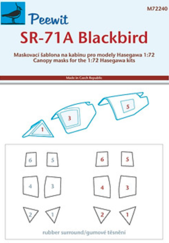 Peewit 72240 Canopy mask for SR-71A Blackbird Hasegawa