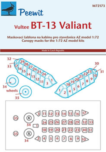 Peewit 72173 Canopy mask for BT-13 Valiant AZ model