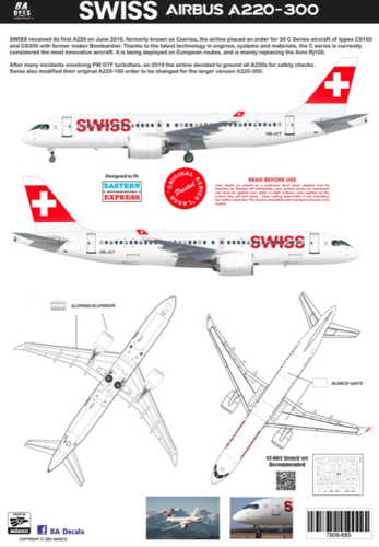 8aDecs 7909-685-144 Swiss Airbus A220-300