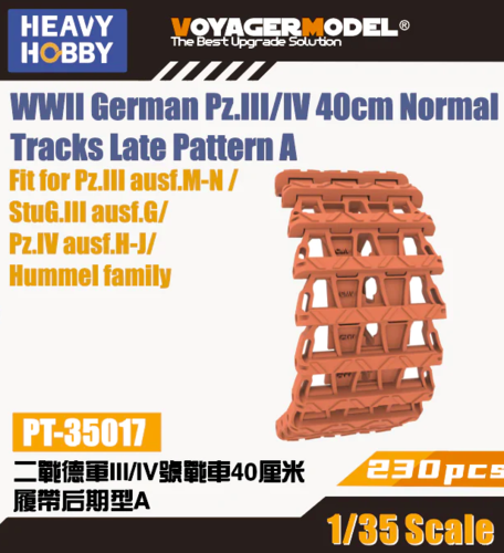 Heavy Hobby PT-35017 WWII German Pz.III/IV 40cm Normal Tracks Late Pattern A