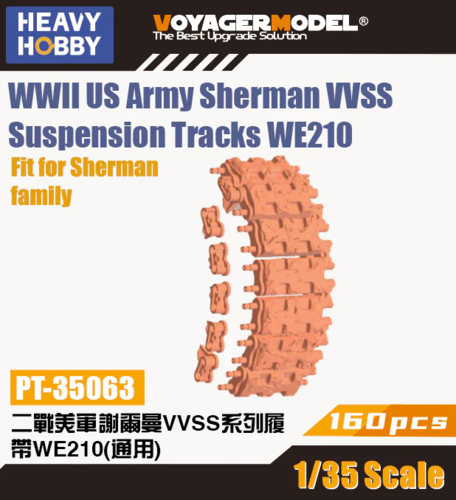 Heavy Hobby PT-35063 WWII US Army Sherman VVSS Suspension Tracks WE210