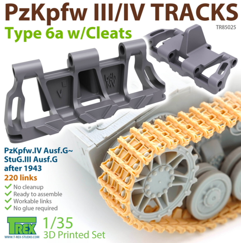 T-Rex Studio 85025 PzKpfw.III/IV Tracks Type 6a w/Cleats