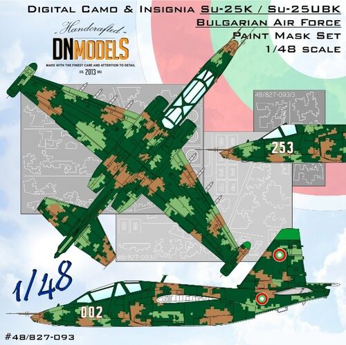 DN Models 48-827-093 Bulgarian Digital Su-25K/Su-25UBK Camouflage And Insignia Paint Mask Set