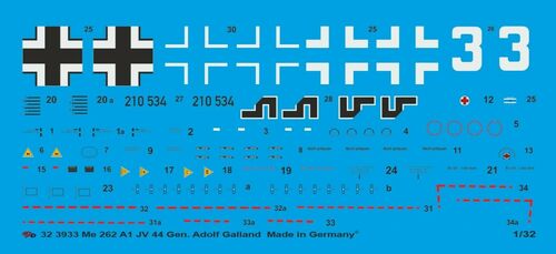 Peddinghaus-Decals 3933 Me 262 A1 JV 44 Gen. Galland