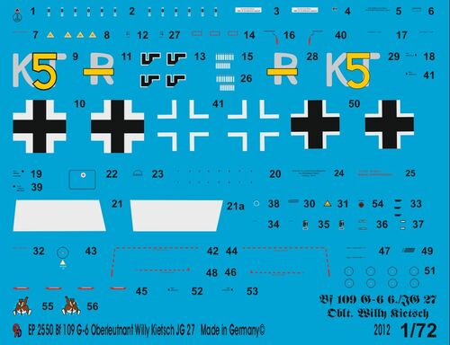 Peddinghaus-Decals 2550 Bf 109 G-6 Oberleutnant Willy Kientsch JG 27