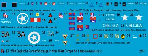 Peddinghaus-Decals 2788 English Tanks In North-West Europe 1944 No. 1