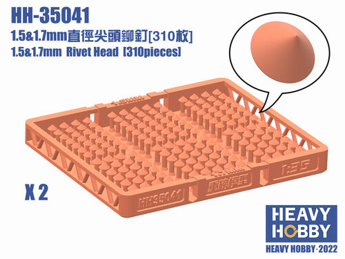 Heavy Hobby HH-35041 1.5&1.7mm Rivet Head (310 pieces)