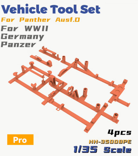 Heavy Hobby HH-35008PE Vehicle Tool Set For Panther Ausf.D For WWII Germany Panzer PE