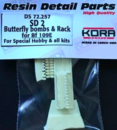 Kora Models DS72257 SD 2 Butterfly bombs and rack for Bf 109E