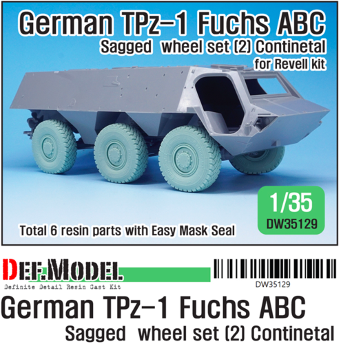 DEF Model DW35129 German TPz-1 Fuchs ABC Sagged wheel set 2 Continetal HCS
