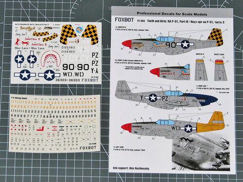 FOXBOT 72-053 North American P-51 Mustang Nose art, Part 3