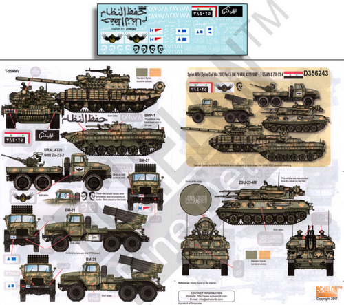 Echelon Fine Details D356243 Syrian AFVs Syrian Civil War 2011 Pt 3: BM-21, Ural 4320, BMP-1, T-55AMV and Zsu-23-4