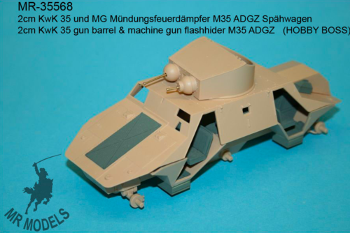 MR Modellbau 35568 2cm KwK 35 gun barrel & machine gun flashhider M35 ADGZ