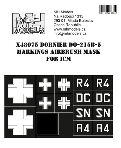 MH Models X48075 Dornier Do-215B-5 Markings airbrush mask
