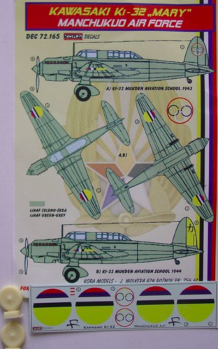 Kora Models Dec72165 Kawasaki Ki-32 Mary Manchukuo