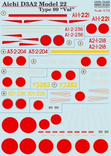 Print Scale 72-232 Aichi D3A Type 99