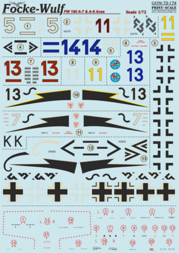 Print Scale 72-174 Focke-Wulf Fw-190 A7&A8 Aces