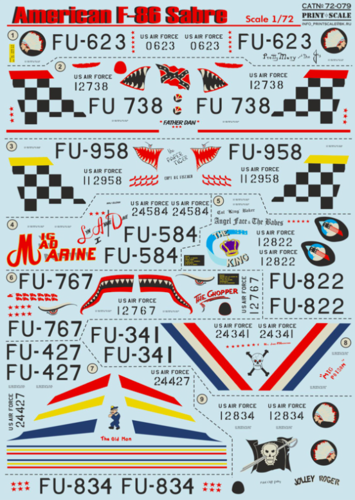 Print Scale 72-079 F-86E Sabre The complete set 2 leaf