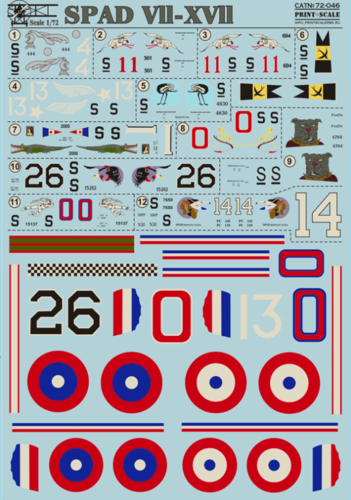 Print Scale 72-046 Spad VII-XVII