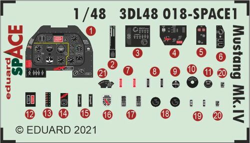 Eduard 3DL48018 Mustang Mk.IV Space Eduard