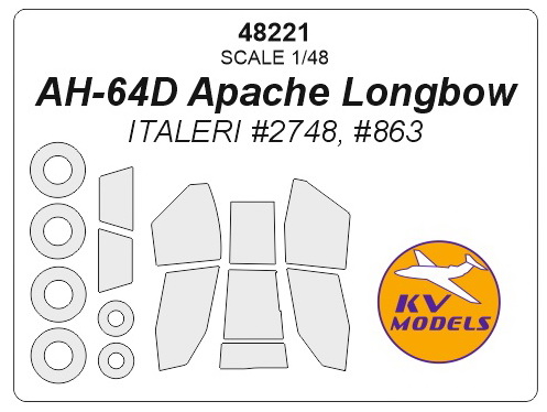 KV Models 48221 AH-64D Apache Longbow (ITALERI) + wheels masks
