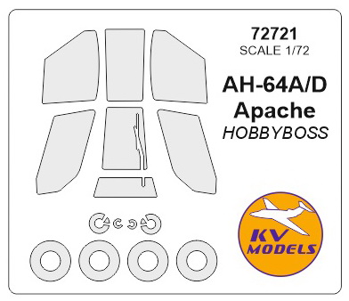 KV Models 72721 AH-64A/D Apache (HOBBY BOSS) + wheels masks