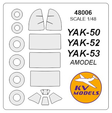 KV Models 48006 Yak-50 / Yak-52 / Yak-53 (AMODEL) + wheels masks