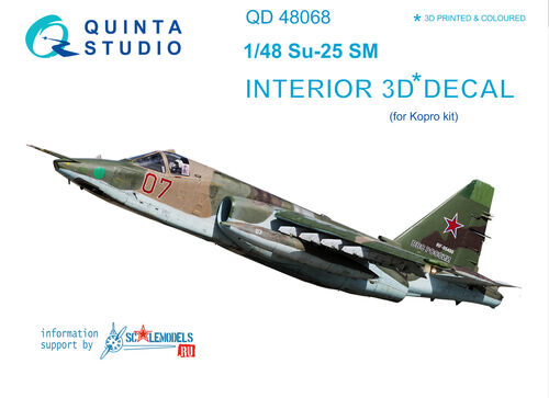 Quinta Studio QD48068 Su-25SM 3D-Printed & coloured Interior on decal paper