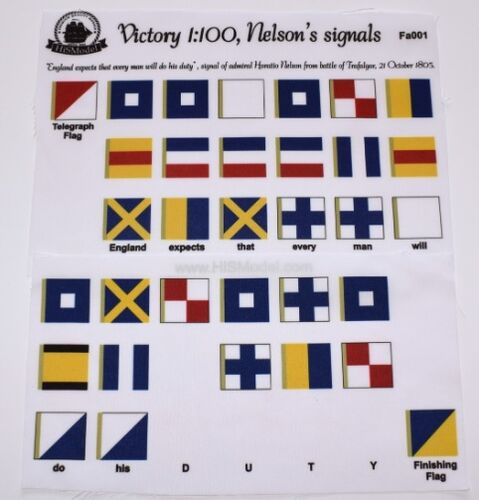 HiSModel Fa001 Victory, Nelson's signal from Trafalgar - set of flags