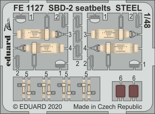 Eduard FE1127 SBD-2 seatbelts Steel Academy