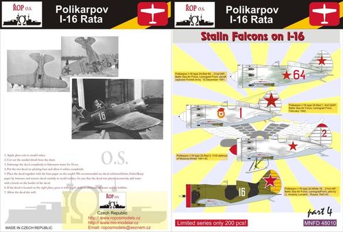 Ropos Models MNFDL48010 Polikarpov I-16 Rata - Stalin's Falcons on I-16