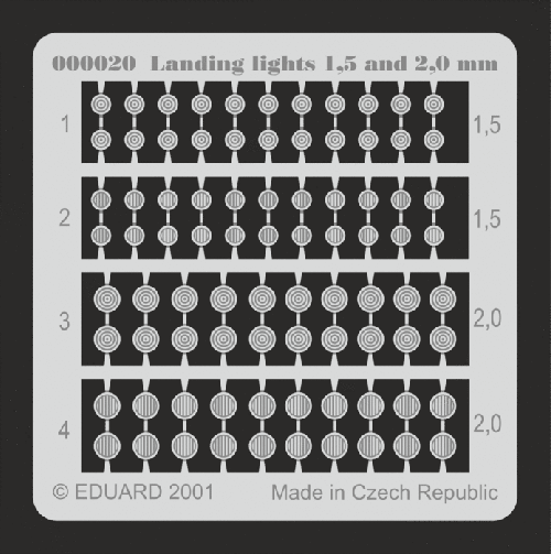 Eduard 00020 Landing lights 1,5 and 2mm