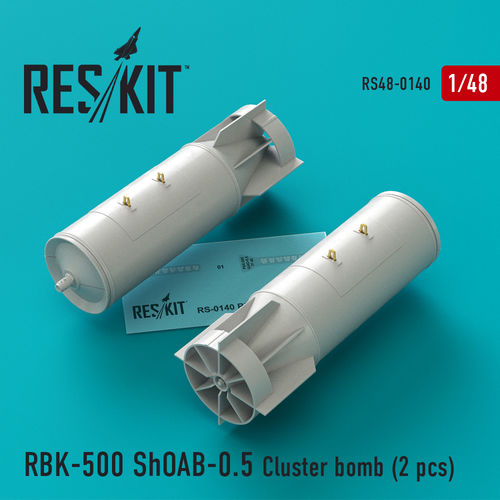 DISCONTINUED RES/KIT 48-0140 RBK-500 ShOAB-0.5 Cluster bomb (2 pcs) (Su-17, Su-22, Su-24, Su-25, Su-34)