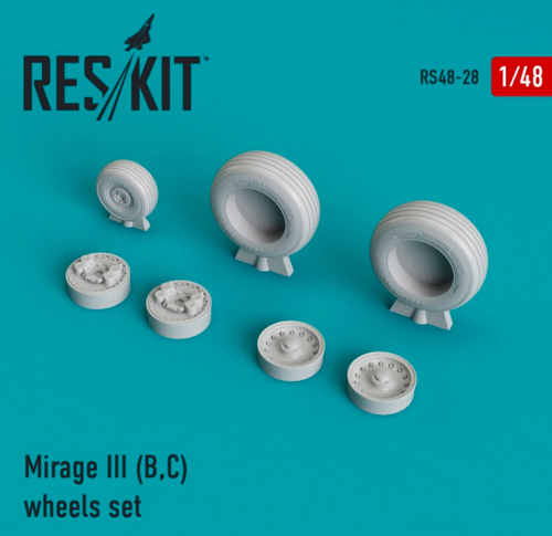 RES/KIT 48-0028 Dassault Mirage III (B,C) wheels set